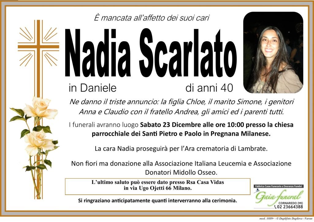 Nadia Scarlato - Gaia Funeral Onoranze Funebri - Impresa funebre Milano ...